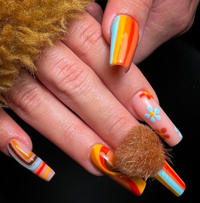 39 Ideas for Retro 70s Inspired Nails - It's a Southern Life Ya'll
